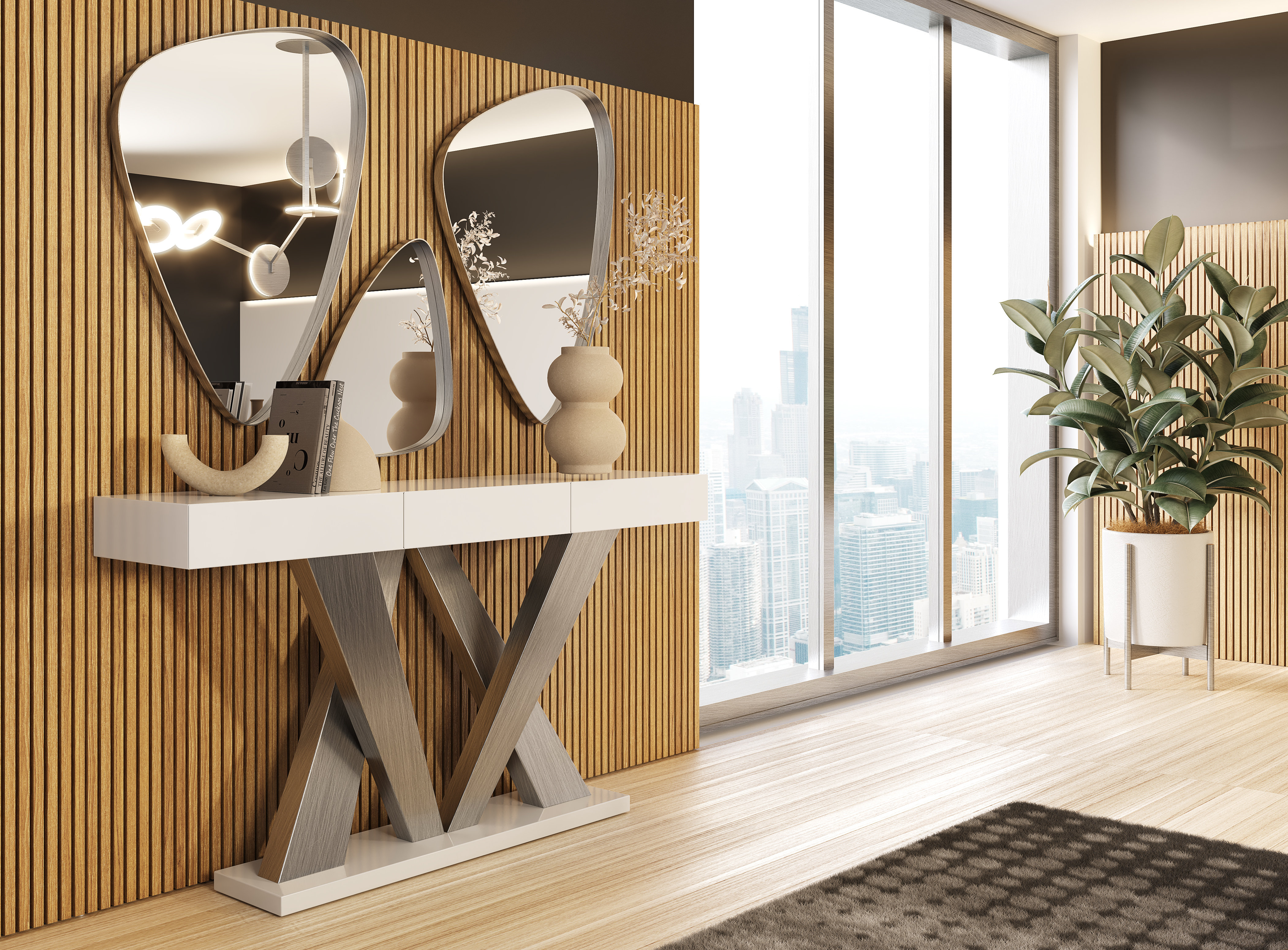 Hispania Home 39.37" Console Table and Mirror Set | Wayfair