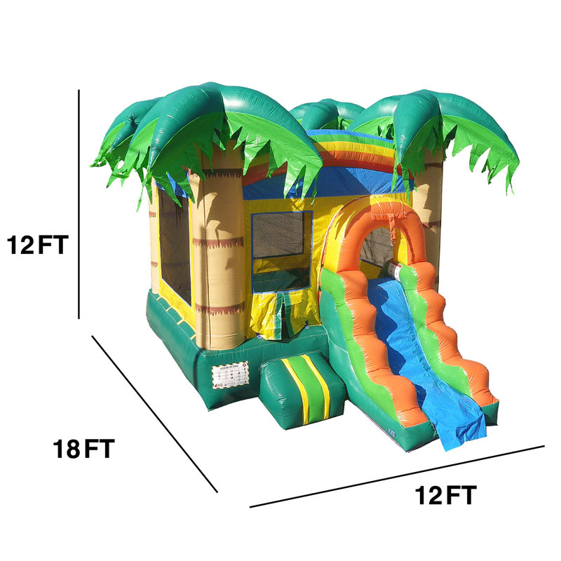HeroKiddo Tropical Breeze Commercial Grade Bounce House with Slide ...