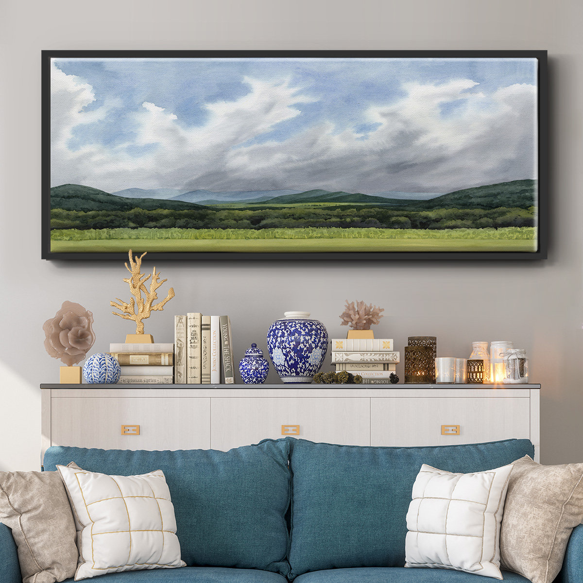 Wexford Home Sapphire Mountains III- Framed Canvas | Wayfair