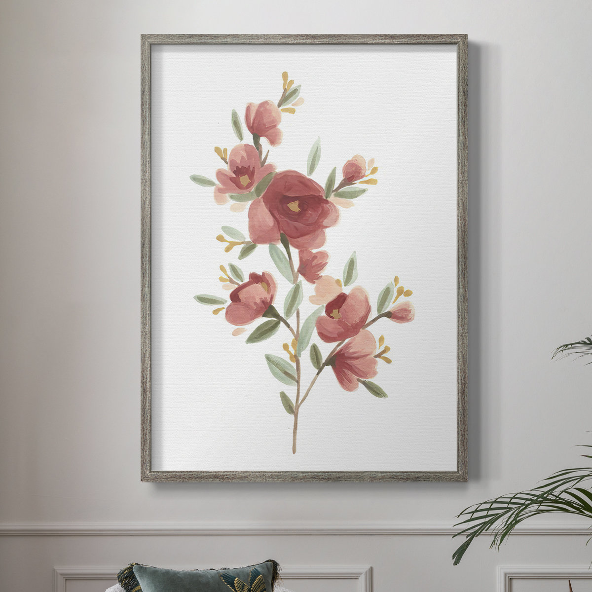 Winston Porter Wildflower Sprig IV Framed Print - Solid Wood | Wayfair