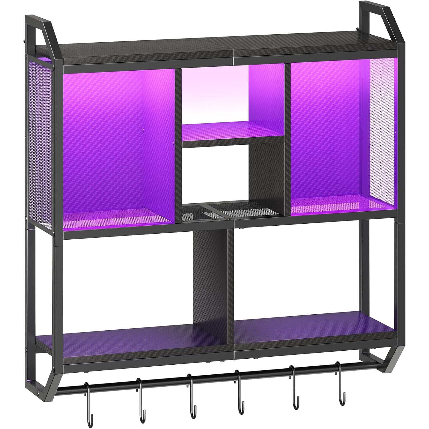 17 Stories Gaming Floating Shelves With LED Lights, 28.7" LED Wall ...