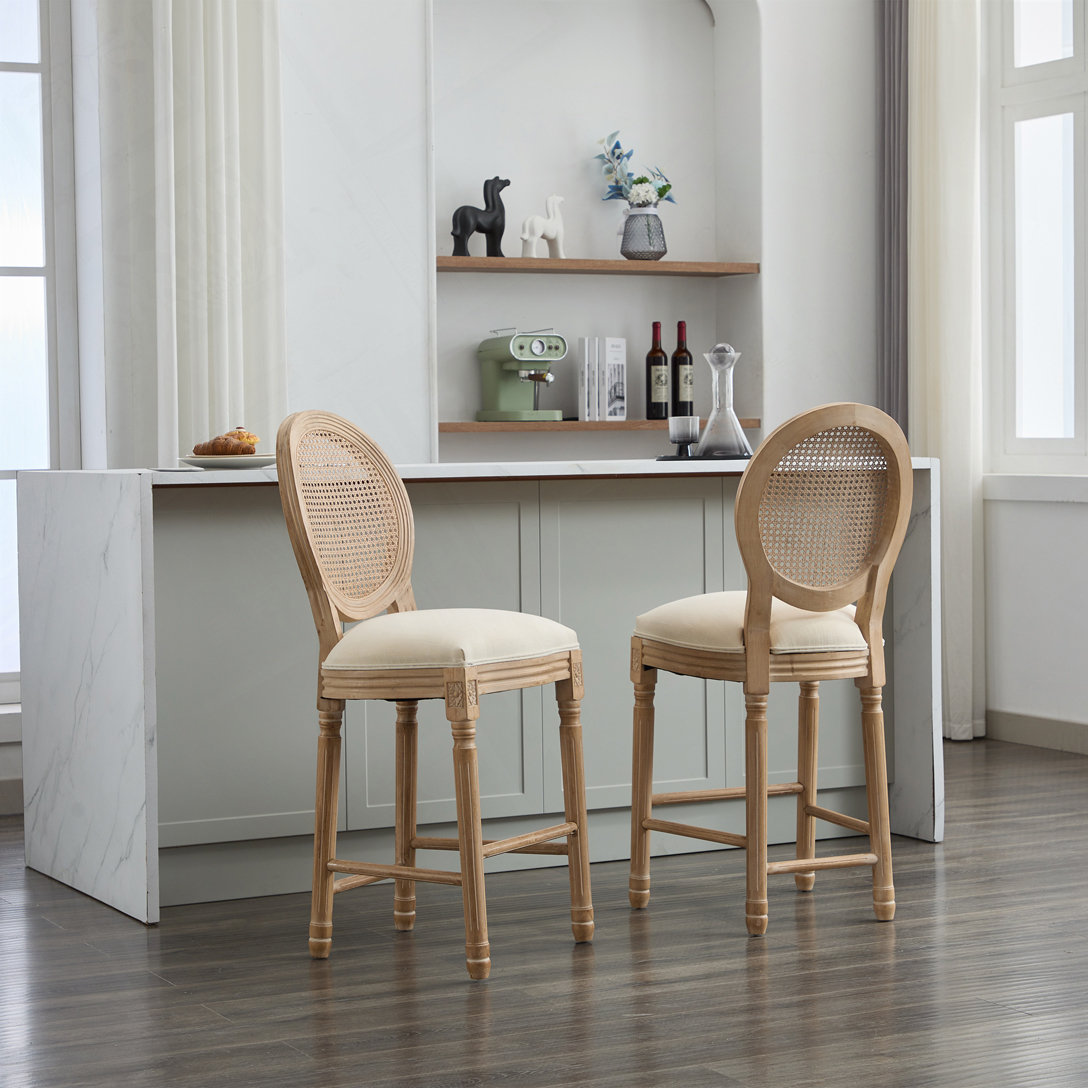 One Allium Way® Solid Wood Bar stools,Upholstered Seating Kitchen Bar ...