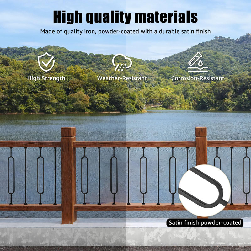 Wendes Kem 44" Wrought Iron Baluster Set | Wayfair