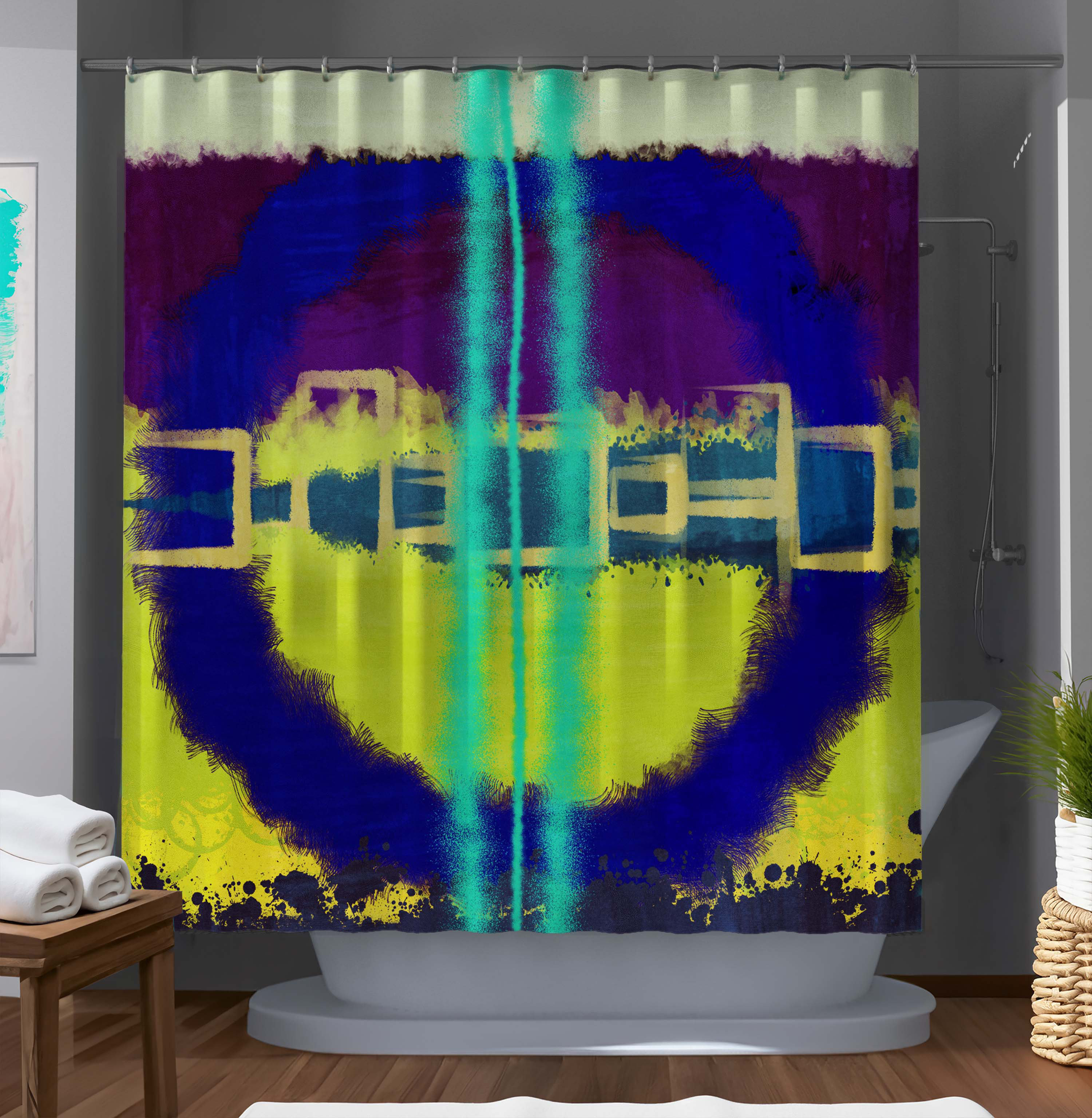 East Urban Home Rasika Abstract Shower Curtain Wayfair