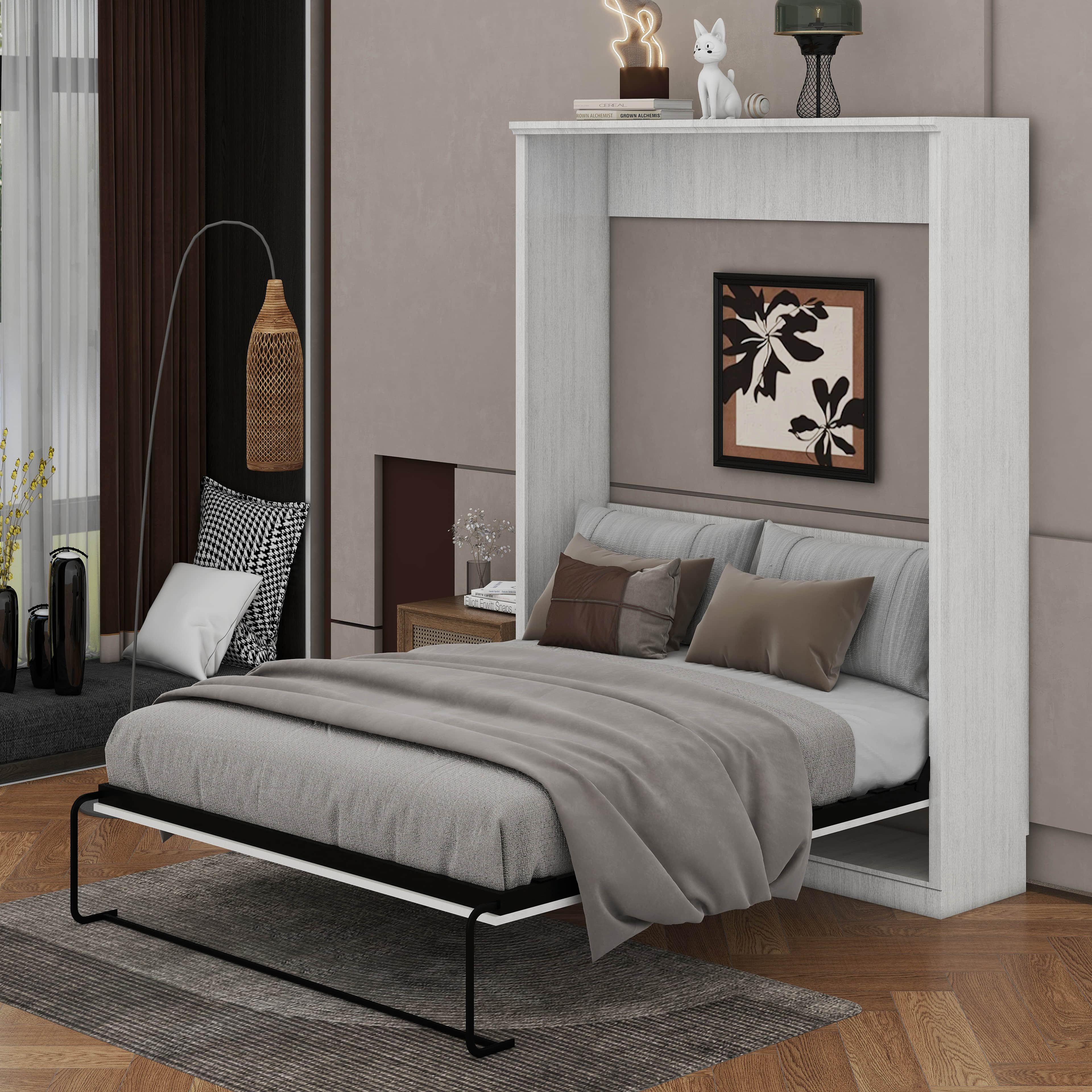 Hokku Designs Half Self-Close And Open Murphy Bed | Wayfair