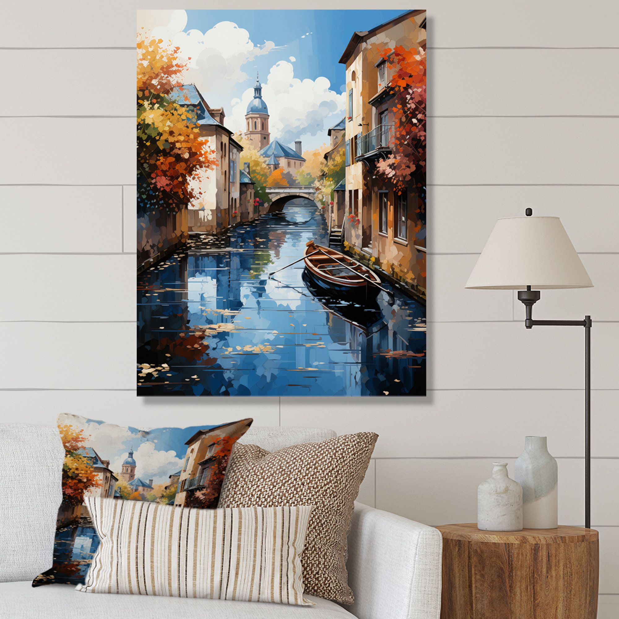 Red Barrel Studio Beige Canal Vibrant Waterways Bold III - Cityscapes ...