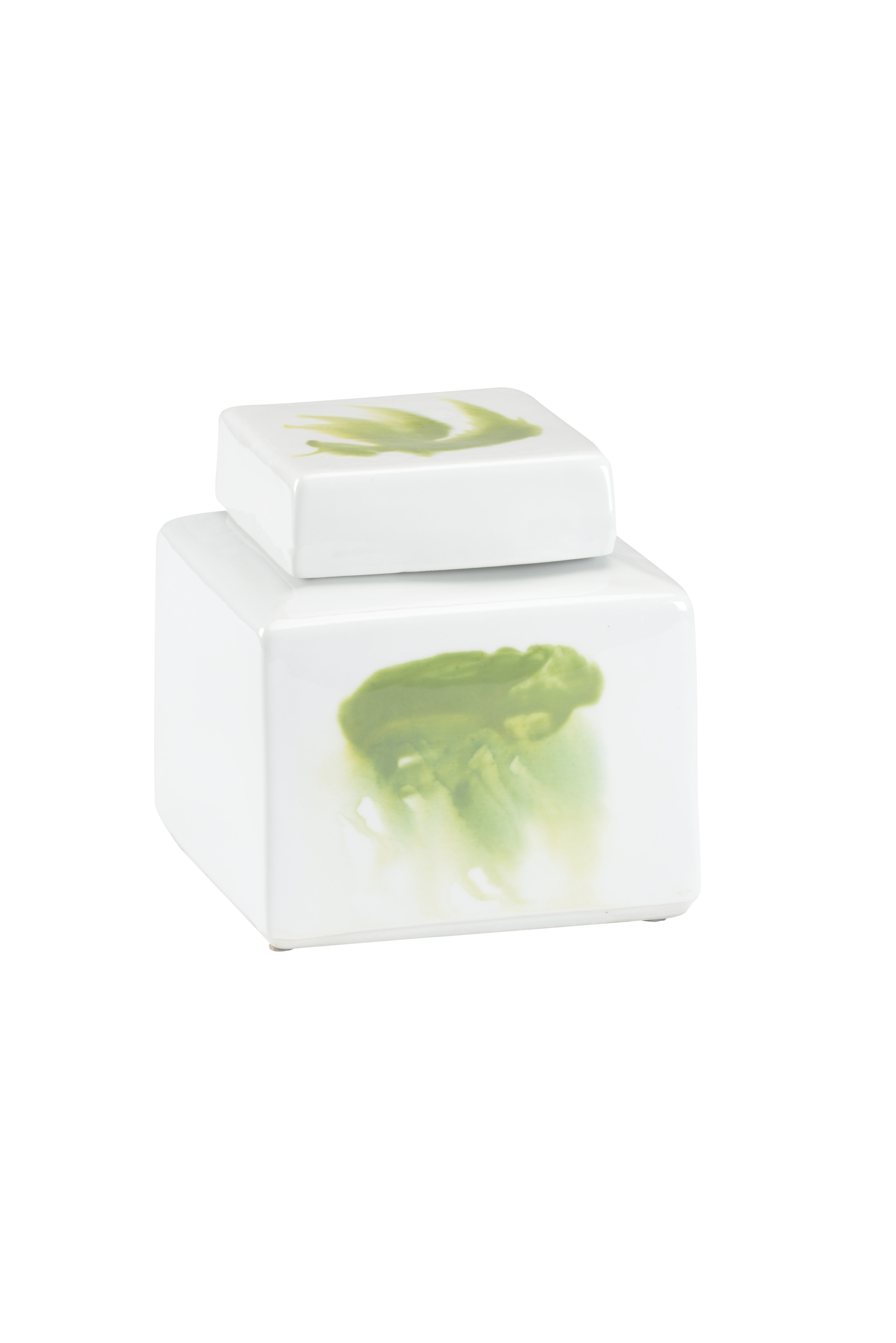 Chelsea House Green/White Glaze 7" Porcelain Jar | Wayfair