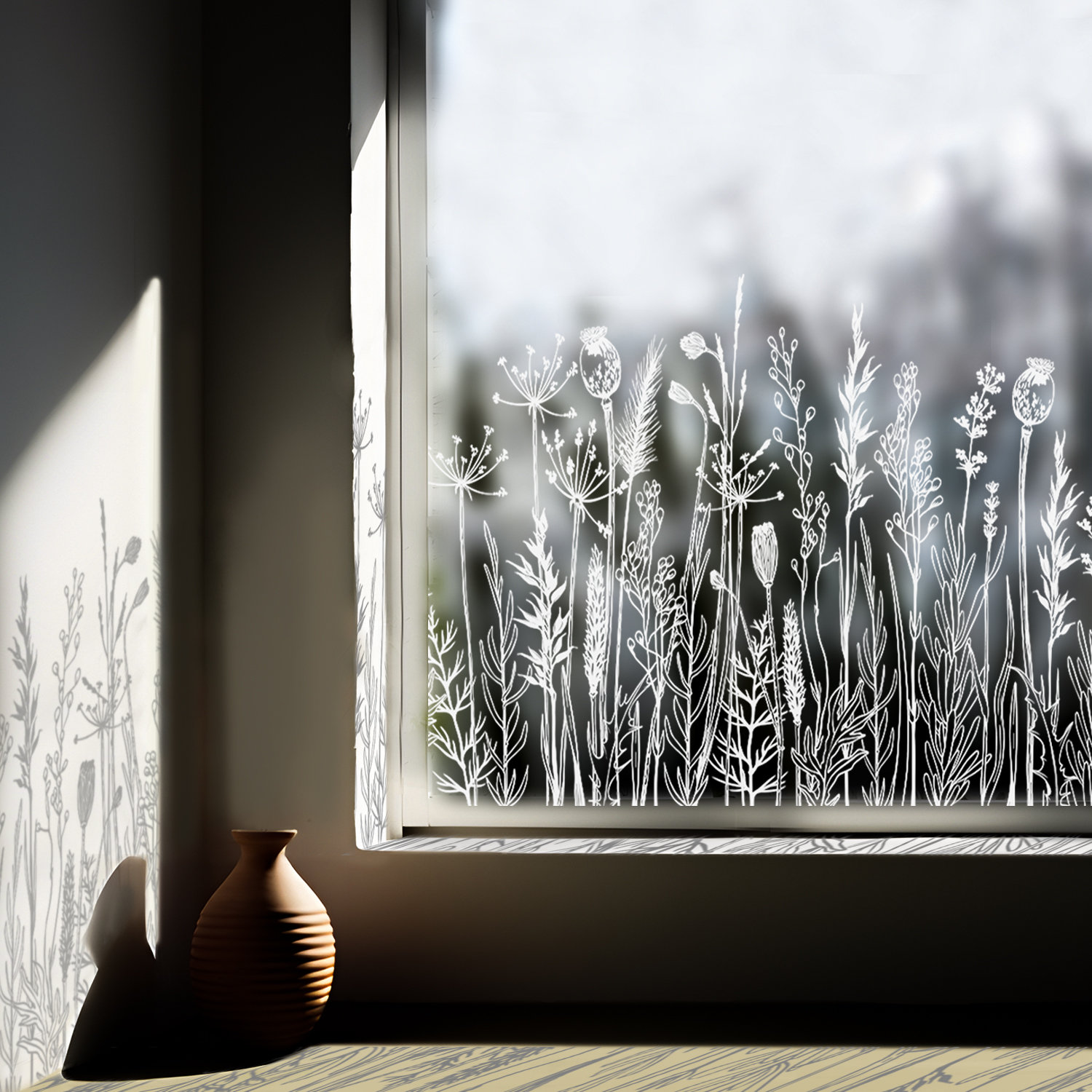 Winston Porter Pure White Grassland Window Decal & Reviews | Wayfair