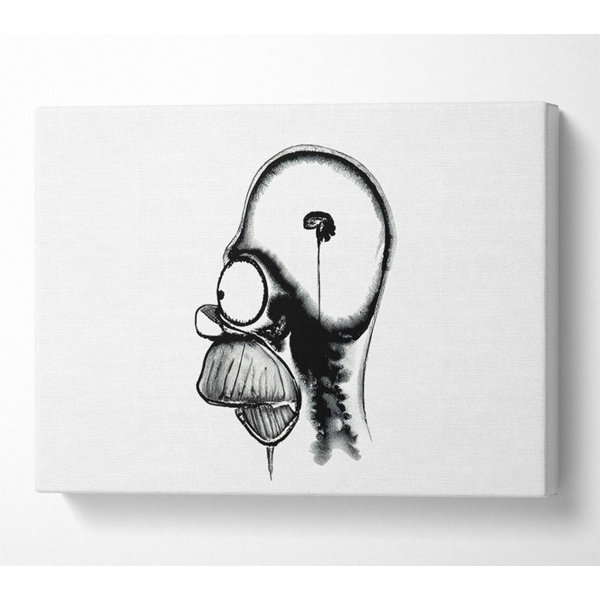ClassicLiving The Simpsons Homer Small Brain B N W - Wrapped Canvas Art ...