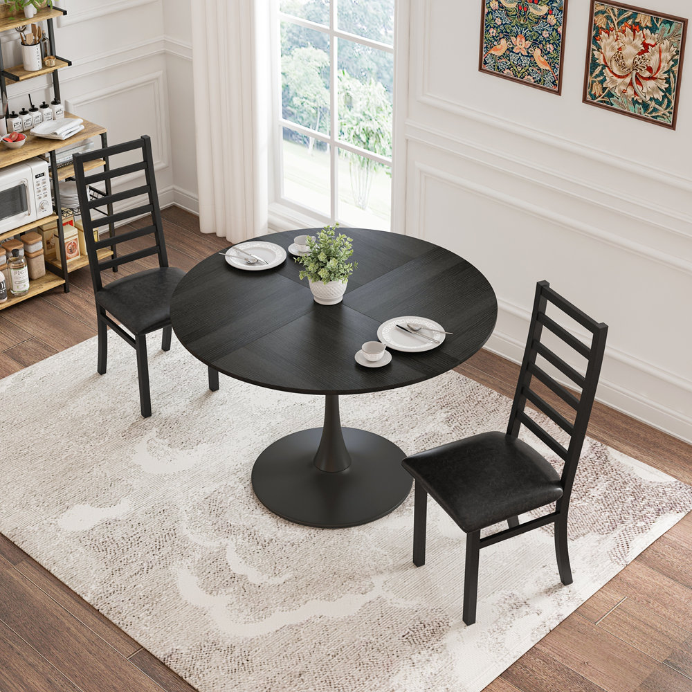 Red Barrel Studio Dining Table Set for 2, 47 Inch Table with 2 Chairs ...
