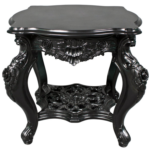 Design Toscano Solid Wood End Table with Storage | Wayfair