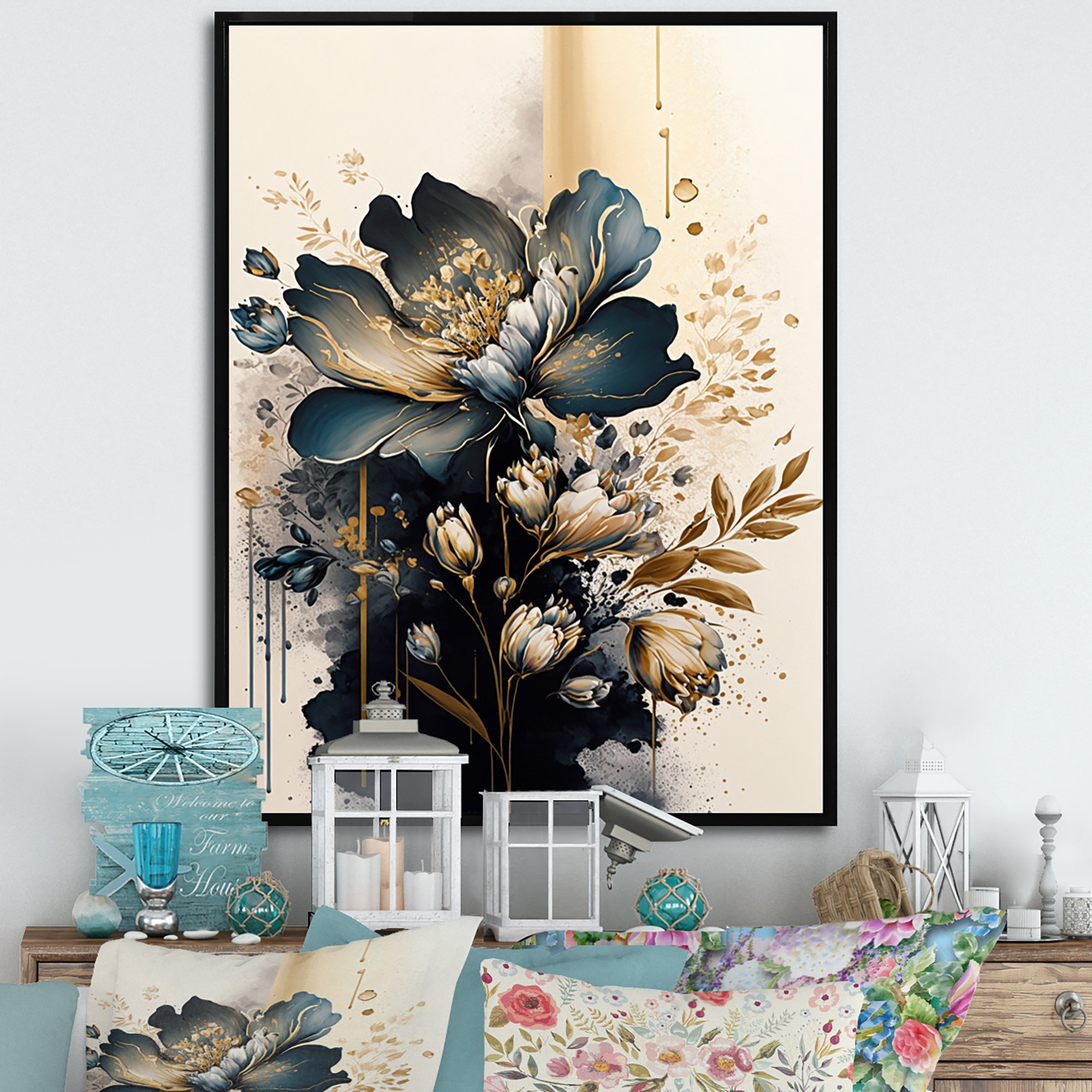 House of Hampton® Black And Gold Peruvian Lily " Black And Gold ...