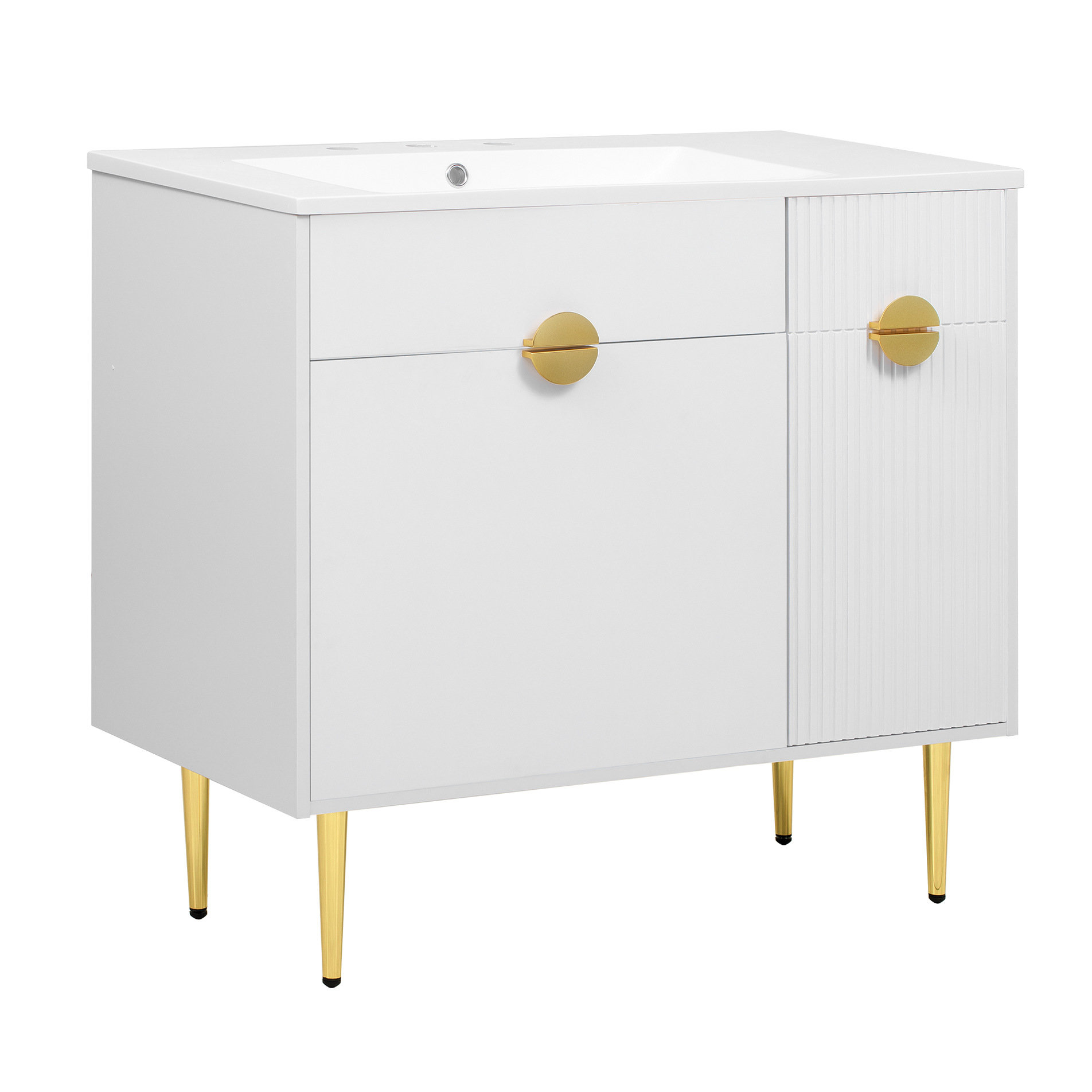 Ebern Designs Bathroom Vanity With 30" Resin Basin, Spacious Storage ...