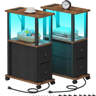 17 Stories Set of Two Small Narrow End Tables with LED Lighting and ...