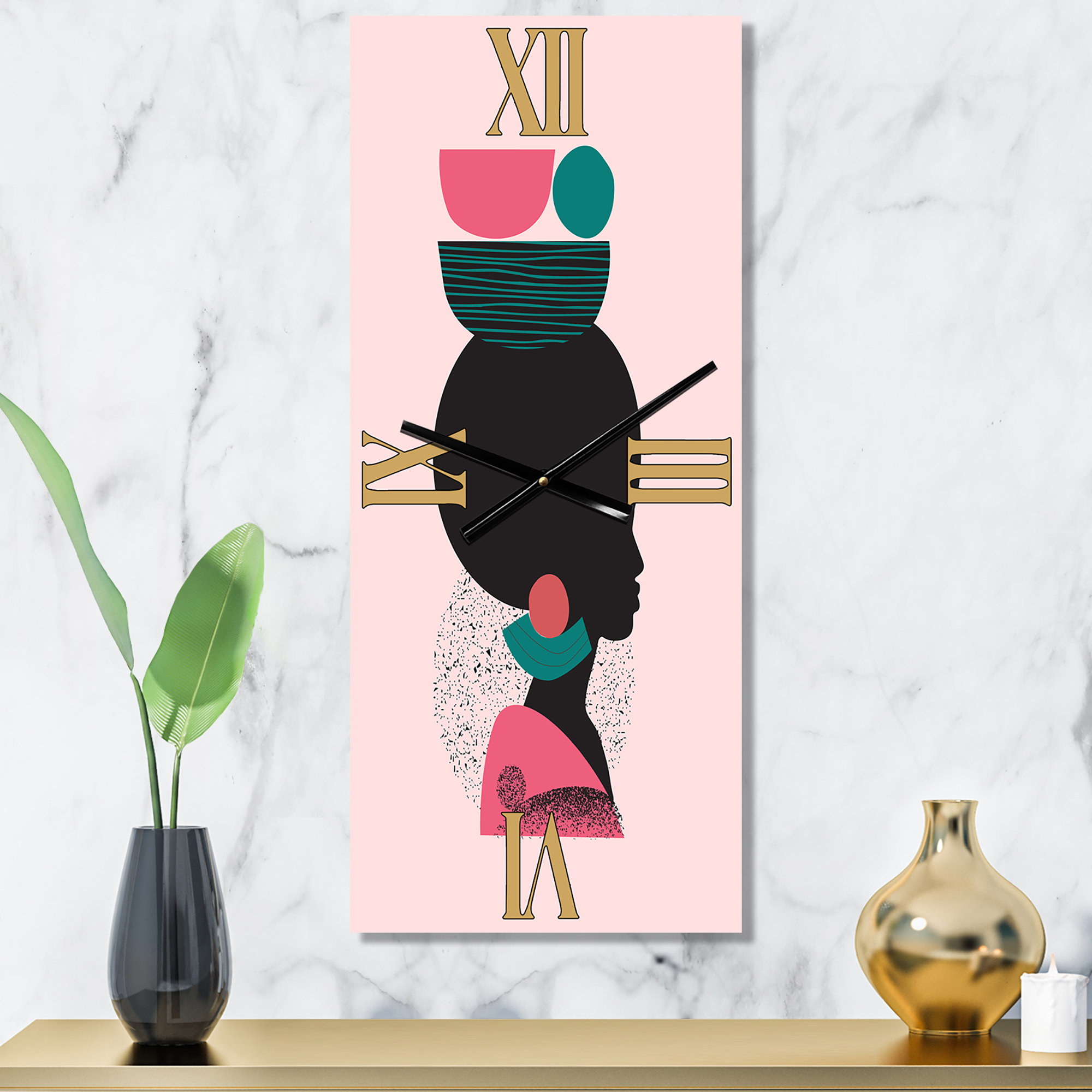 East Urban Home Ethnic Geometric Silhouette of Afro American II ...