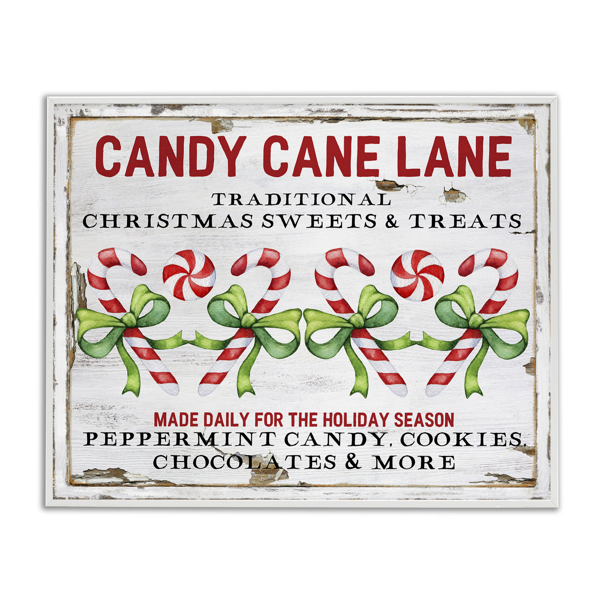 Ophelia & Co. Candy Cane Lane Sign Framed Giclee Art by Creatif Belle ...