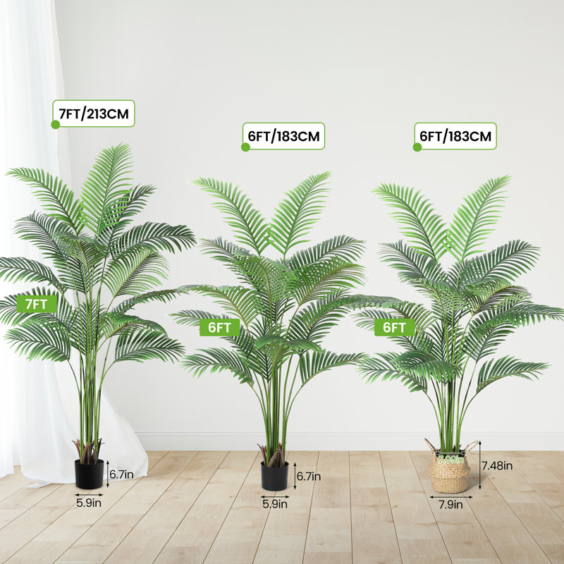 Primrue 7 Ft Artificial Palm Tree, With 15 Trunks | Wayfair