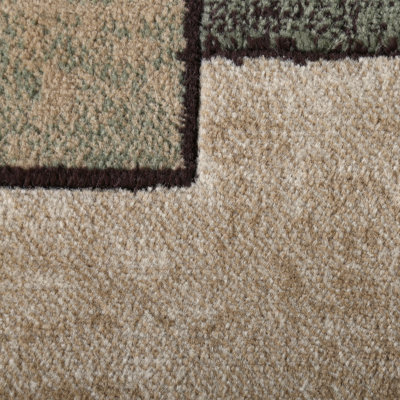 Winston Porter Amalyn Performance Brown/Green Rug & Reviews | Wayfair