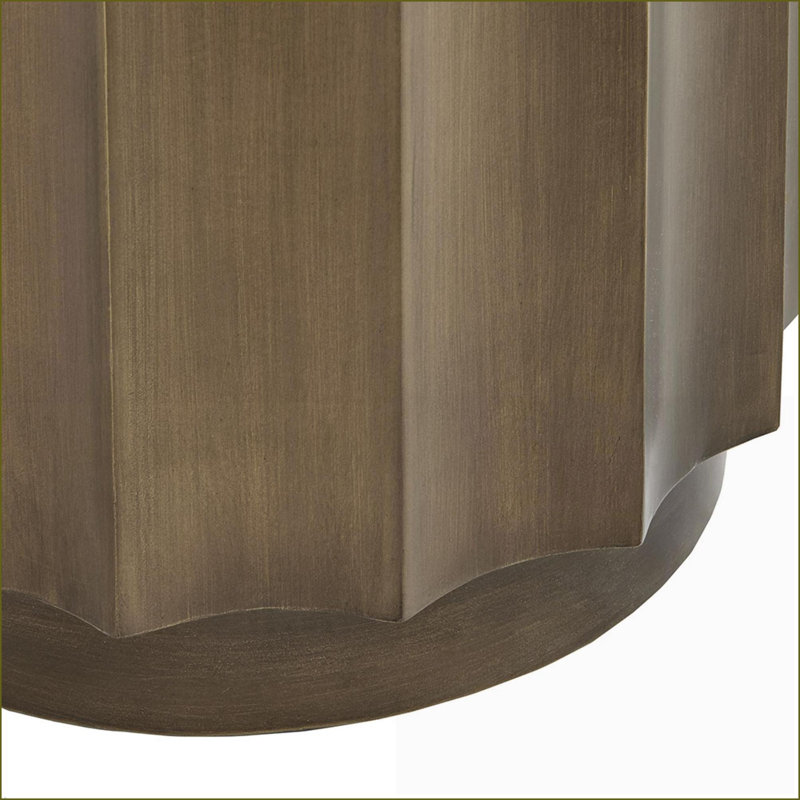 Latitude Run® Valentina Scalloped Edge Coffee Table with Bronze Finish ...