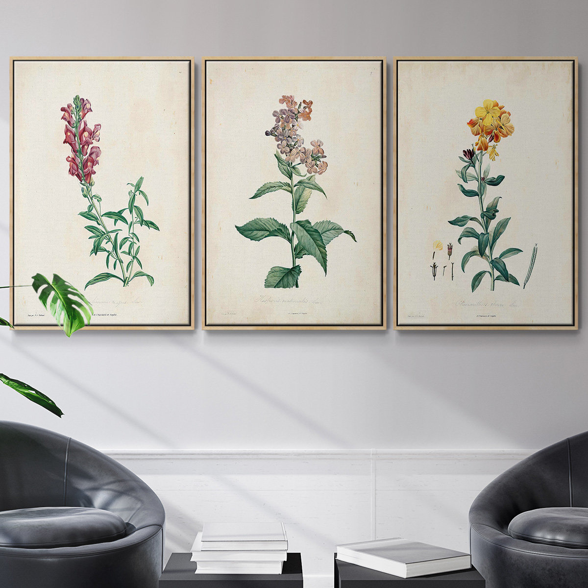 Wexford Home Traditional Botanical I Framed On Canvas 3 Pieces Set ...