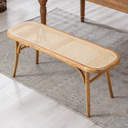 Bay Isle Home Rattan bench with wooden legs, | Wayfair.co.uk