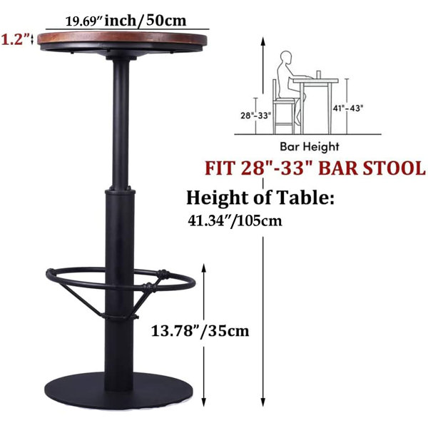 Williston Forge Aria-Dee Bar Height 19.69" Pedestal Dining Table | Wayfair