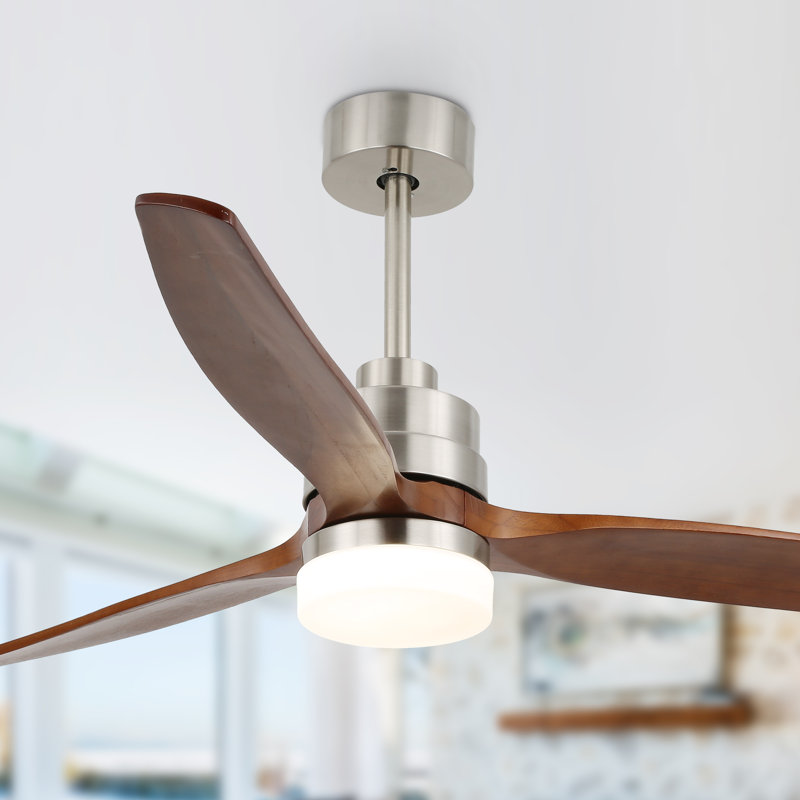 Wrought Studio Bobe 52 inches Indoor Classical LED Silver Ceiling Fan ...