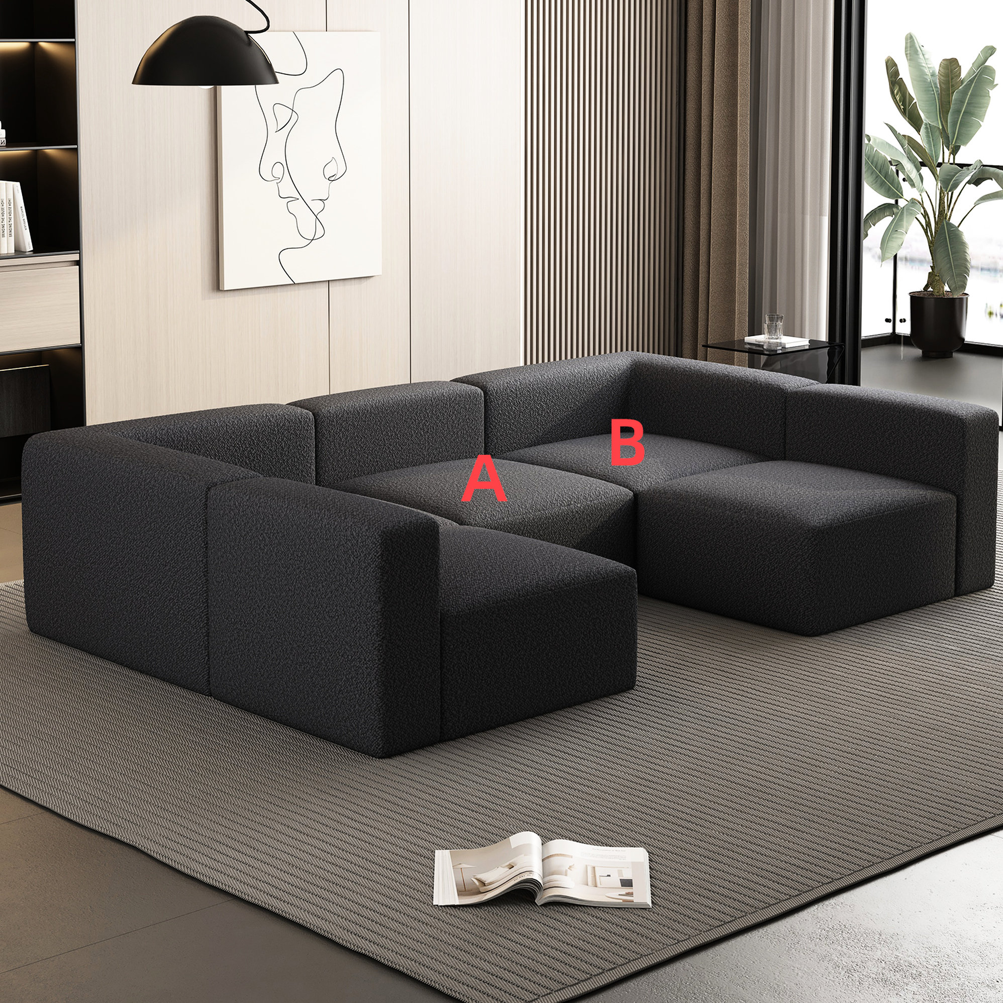 Latitude Run® U Shaped Modular Sleeper With Chaise And . Compressed ...
