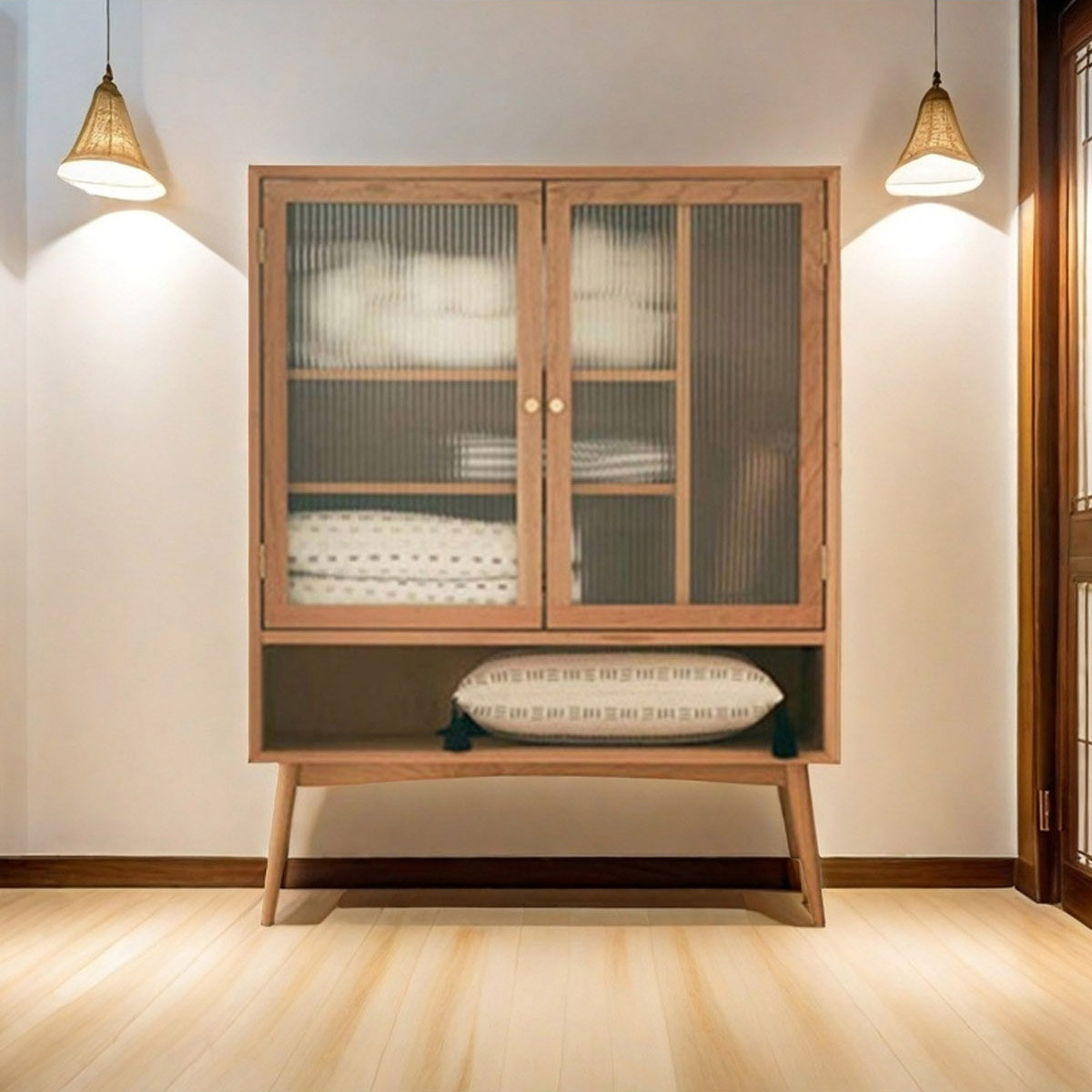 Finesse Furni Minimalist creative glass door shoe cabinet | Wayfair