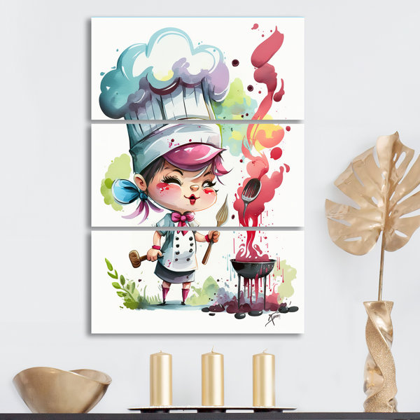 Isabelle & Max™ Lintz Cute Chef With Hat On I On Canvas 3 Pieces Print ...
