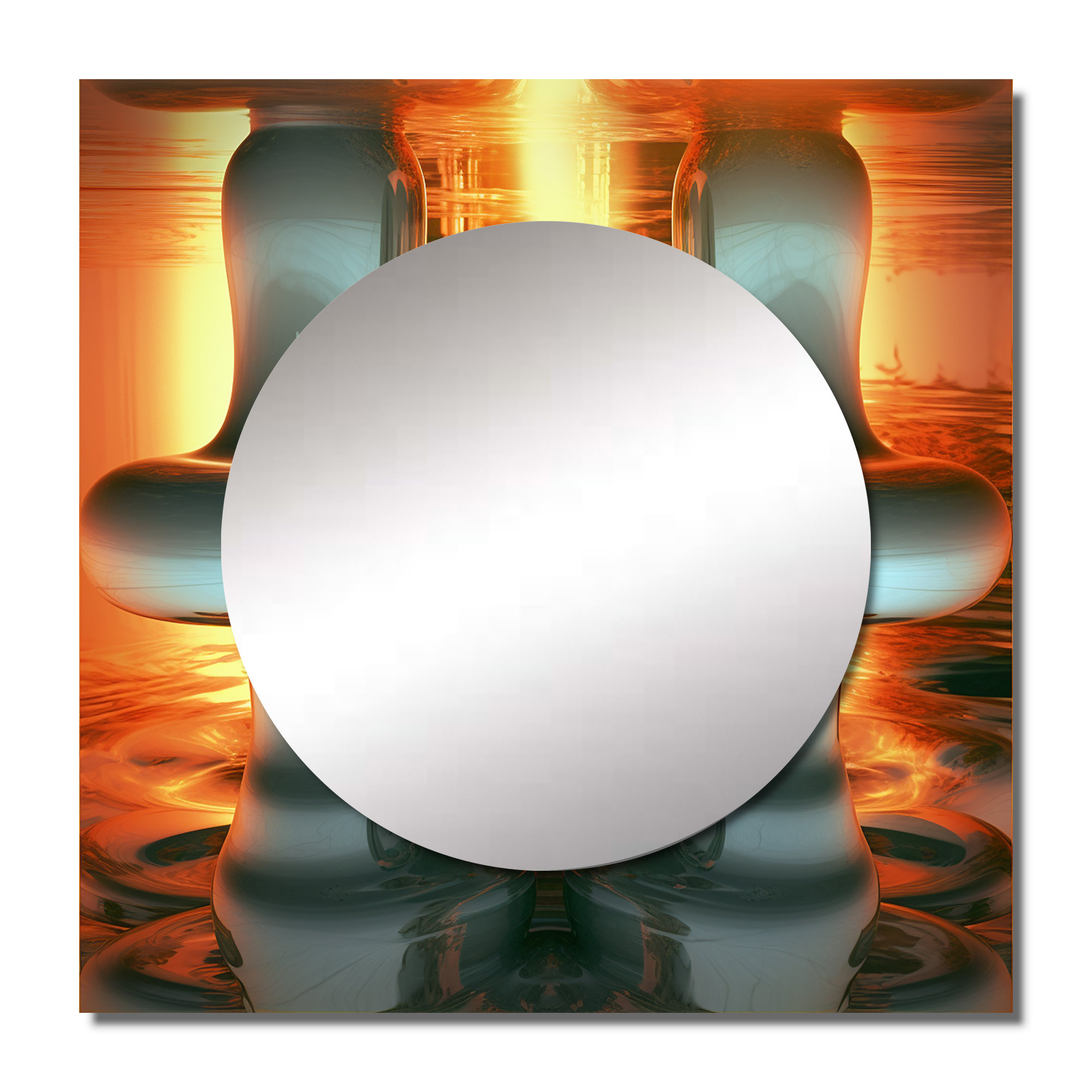 East Urban Home Leaha - Minimalism Square Living Room Wall Mirror Art ...