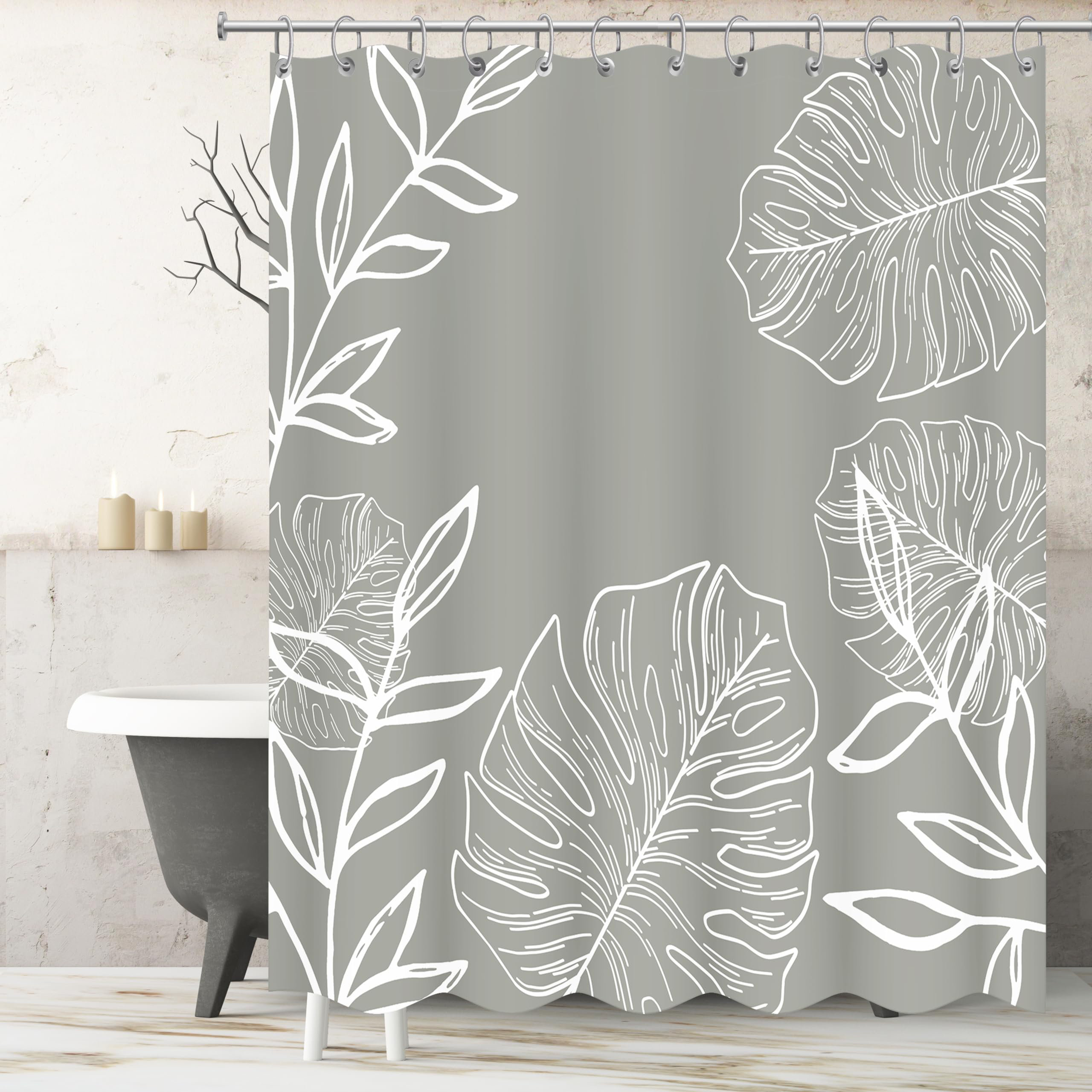 Bay Isle Home™ Rideau de douche en tissu végétal, rideaux de douche à ...