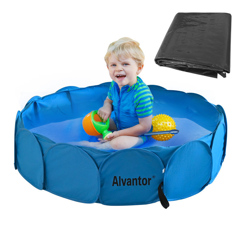Alvantor 63" Foldable Pet Swimming Pool Splash Pad Sprinkler for Dogs ...