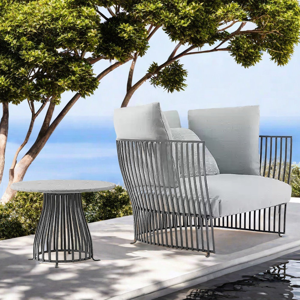 A Zoetic Home Aluminum tube patio sofa set - Wayfair Canada