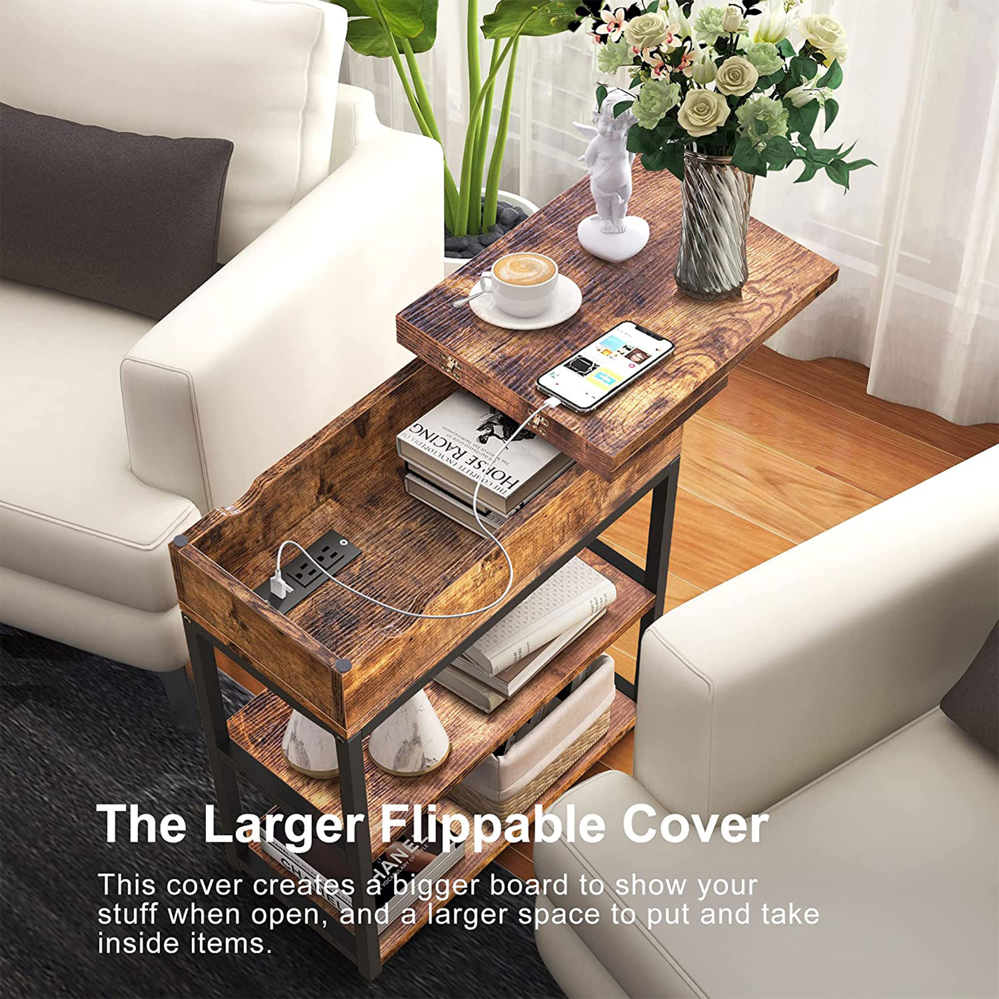 FABATO 23.62'' tall End Table and Built-In Outlets & Reviews | Wayfair