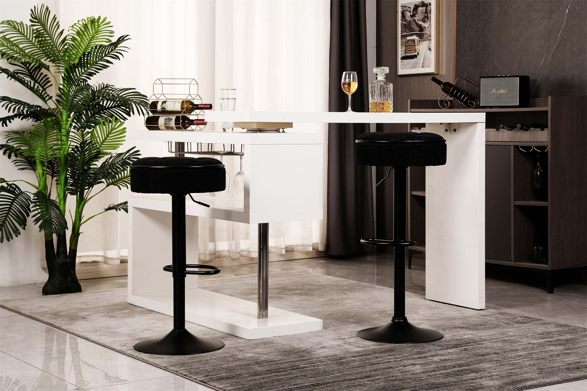 Latitude Run® Round Storage Bar Stool Set Of 2 | Wayfair