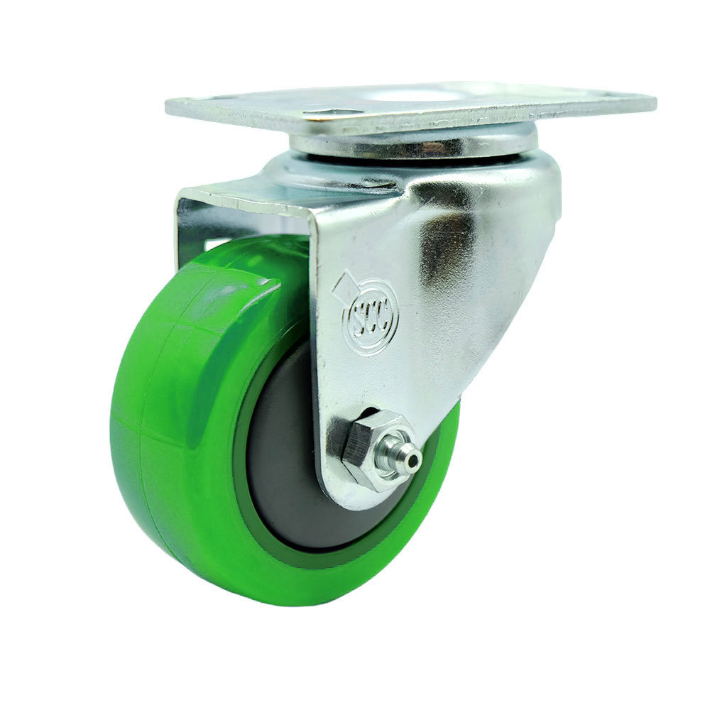 Service Caster 3 Inch Green Polyurethane Wheel Swivel Top Plate Caster ...