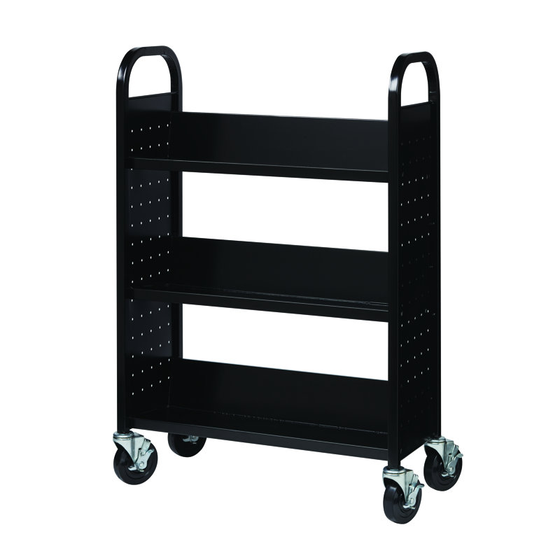 Inbox Zero Christiern Single-sided Mobile Book Cart for Schools and ...