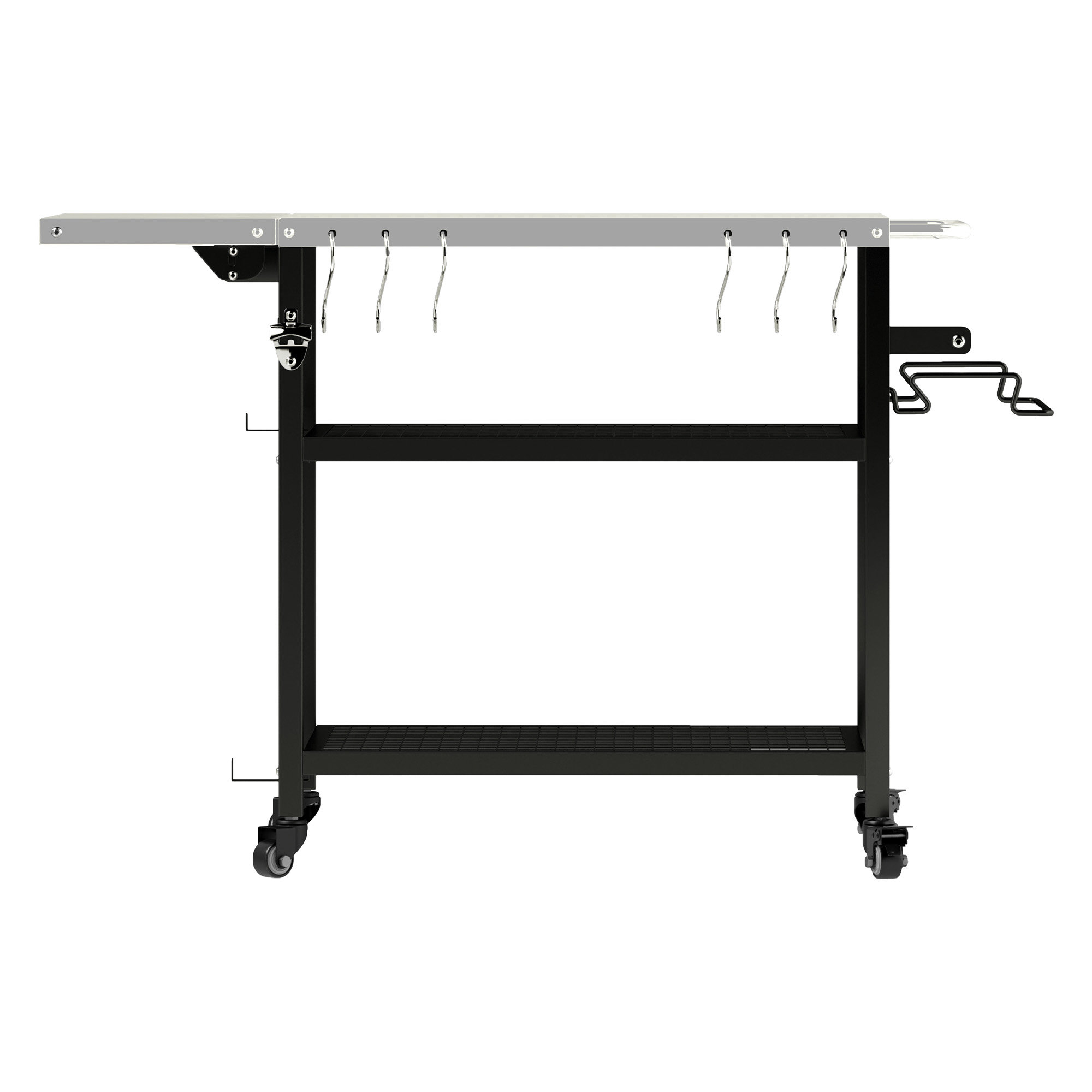 Edrosie Inc 3 Tier Rolling Stainless Steel Outdoor Cooking Cart with ...