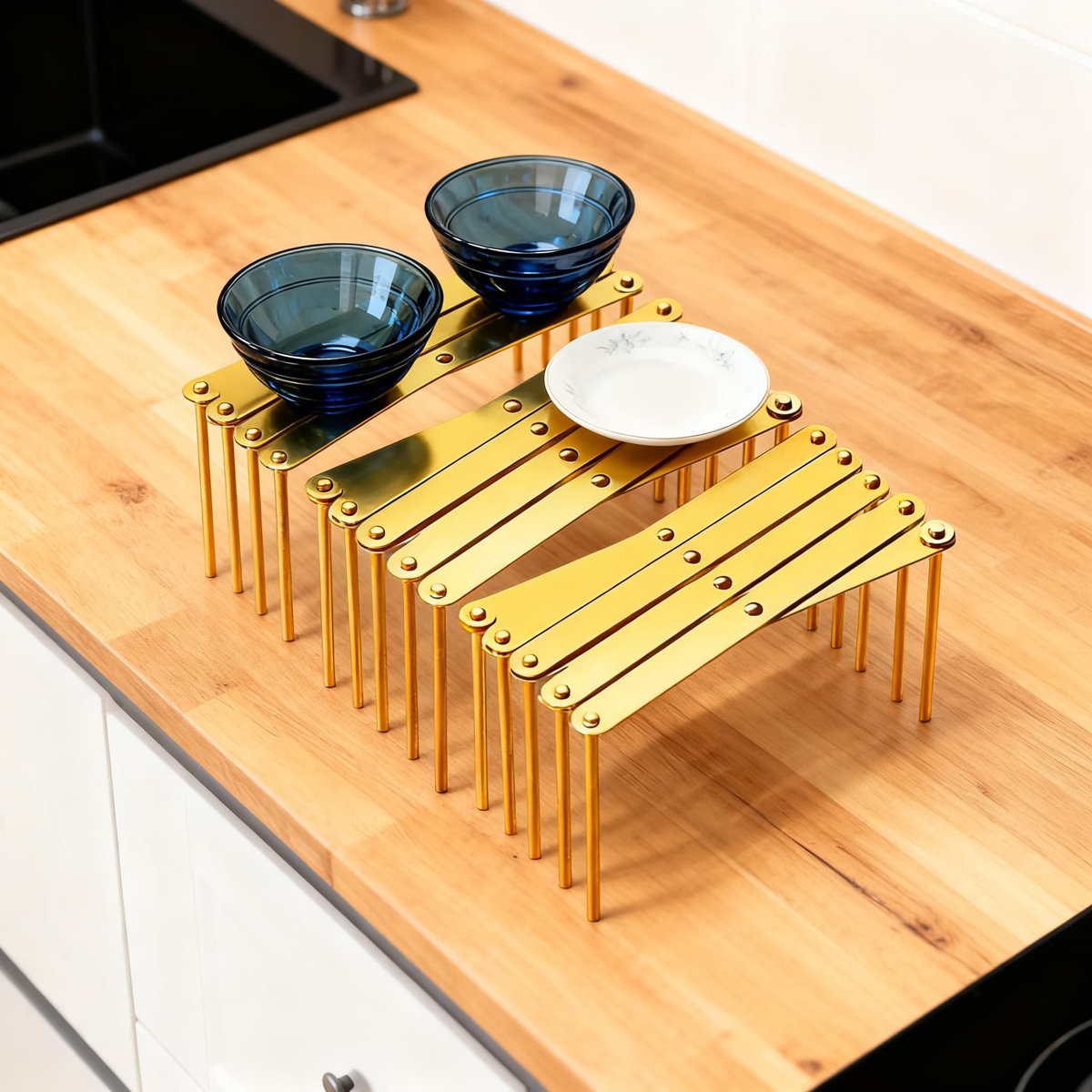 BY Family Collapsible Stainless Steel Plate Rack And Pot Lid Organizer ...