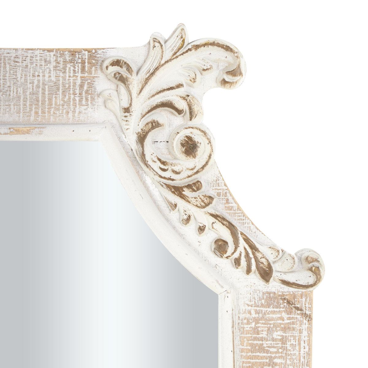 Ophelia & Co. Wooden Scroll Room Wall Mirror with Curved Corners and ...