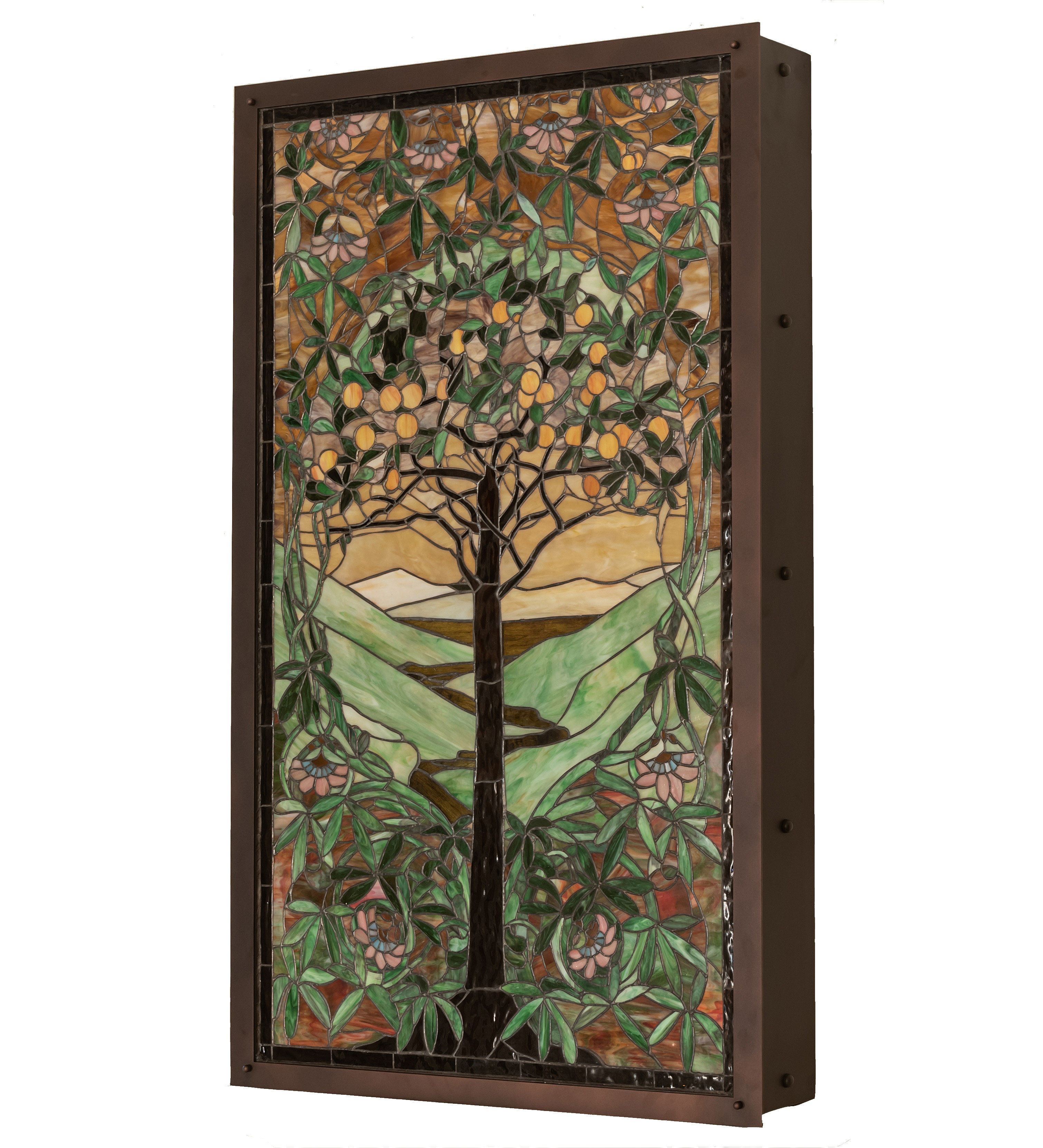 Meyda Lighting 30"W Tiffany Tree of Life Stained Glass Lighted Window ...
