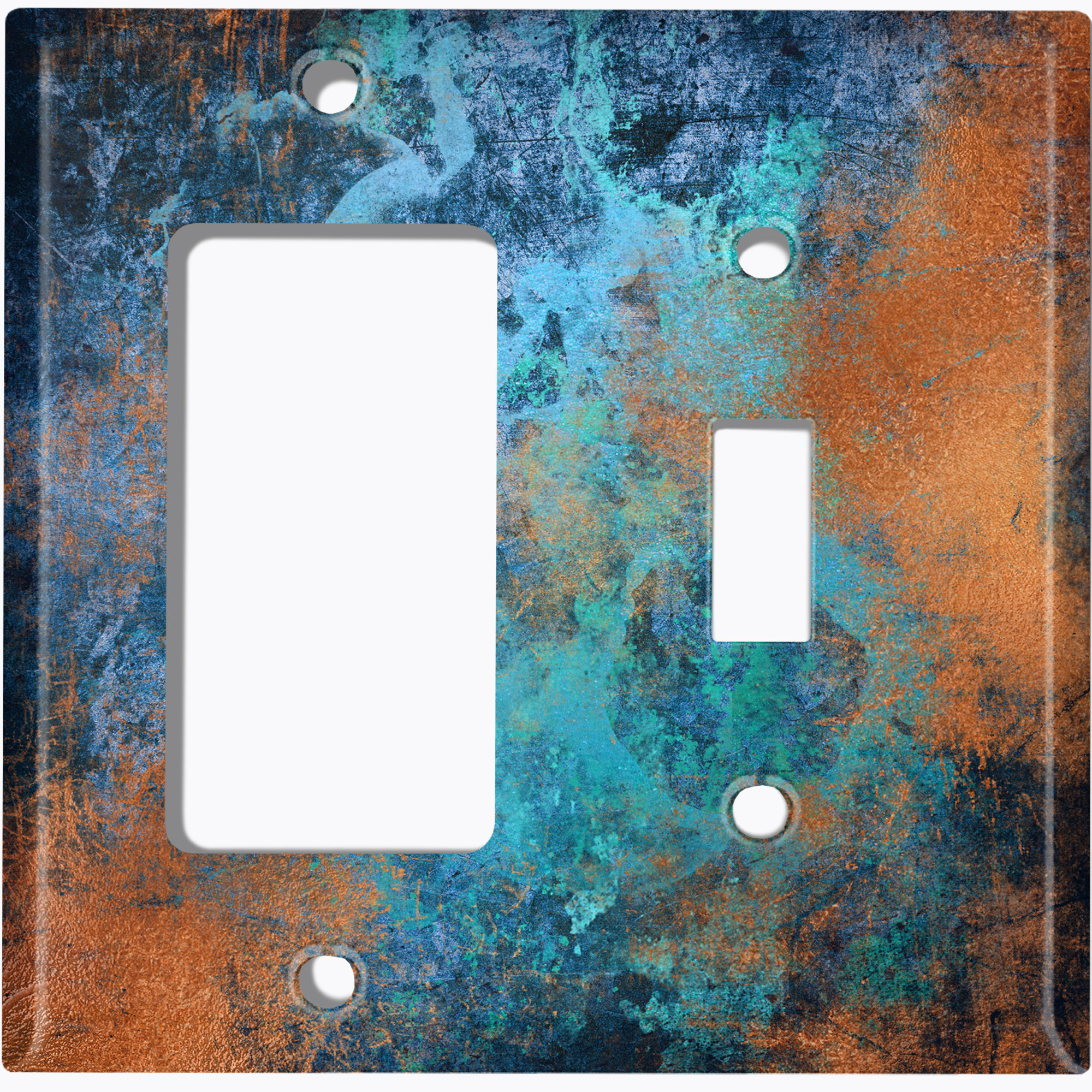 WorldAcc Metal Crosshatch Light Switch Plate Outlet Cover (Metal Patina ...