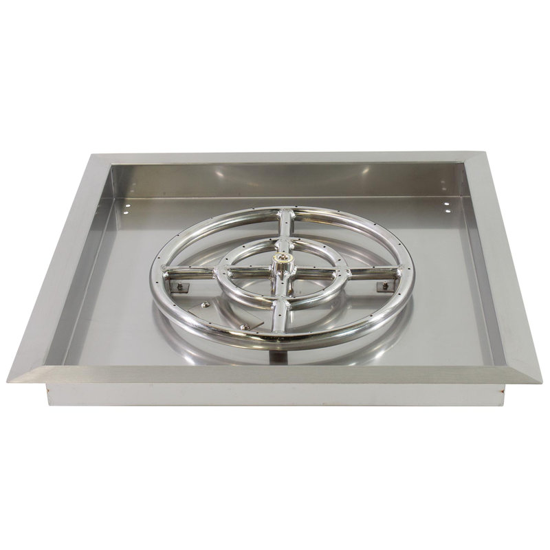 Celestial Fire Glass 18" X 18" Stainless Steel Drop-In Fire Pit Pan w ...