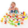 KidKraft 65-Piece Plastic Play Food Set for Play Kitchens, Fruits ...