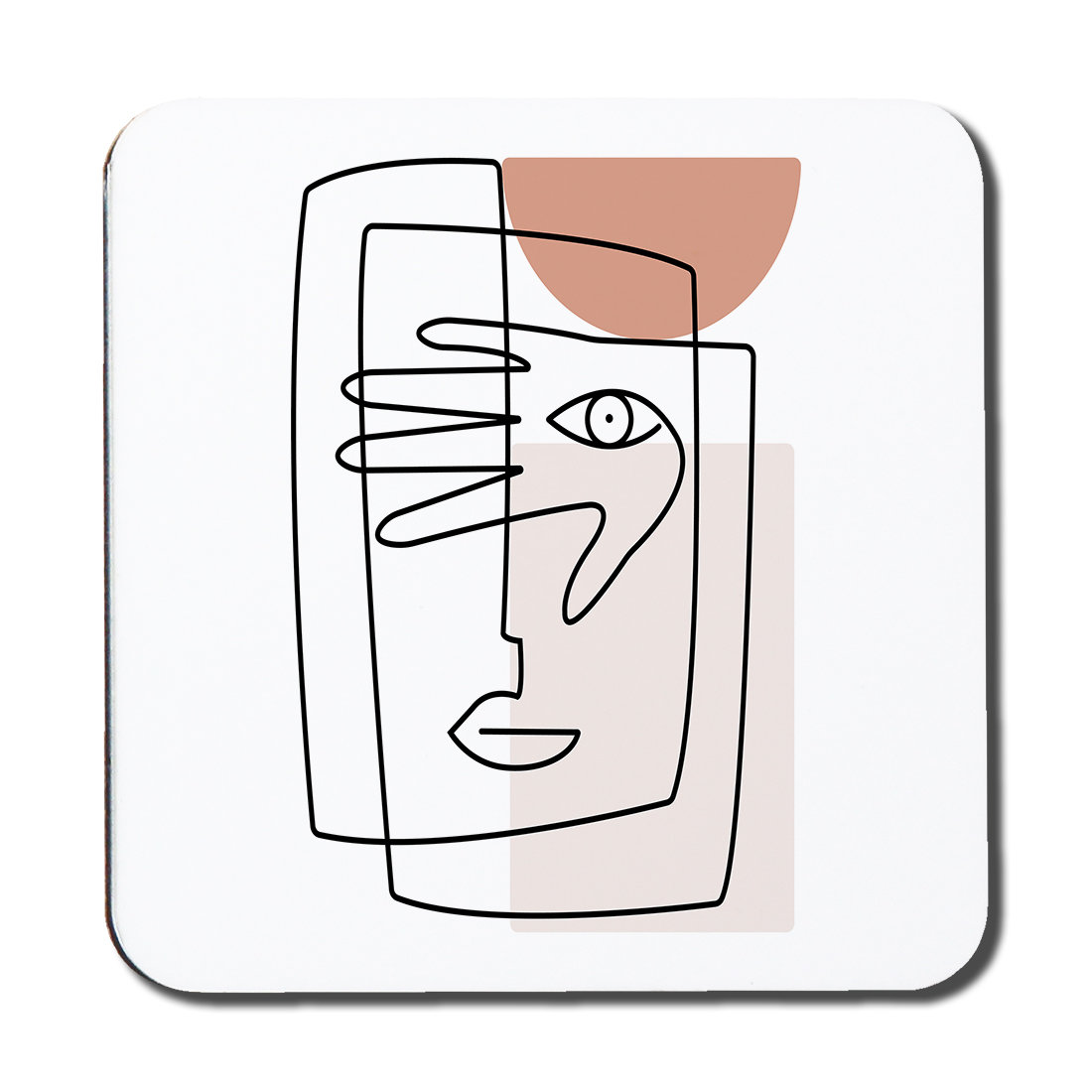 East Urban Home Dukie Drawing of Face and Hand Coaster | Wayfair.co.uk
