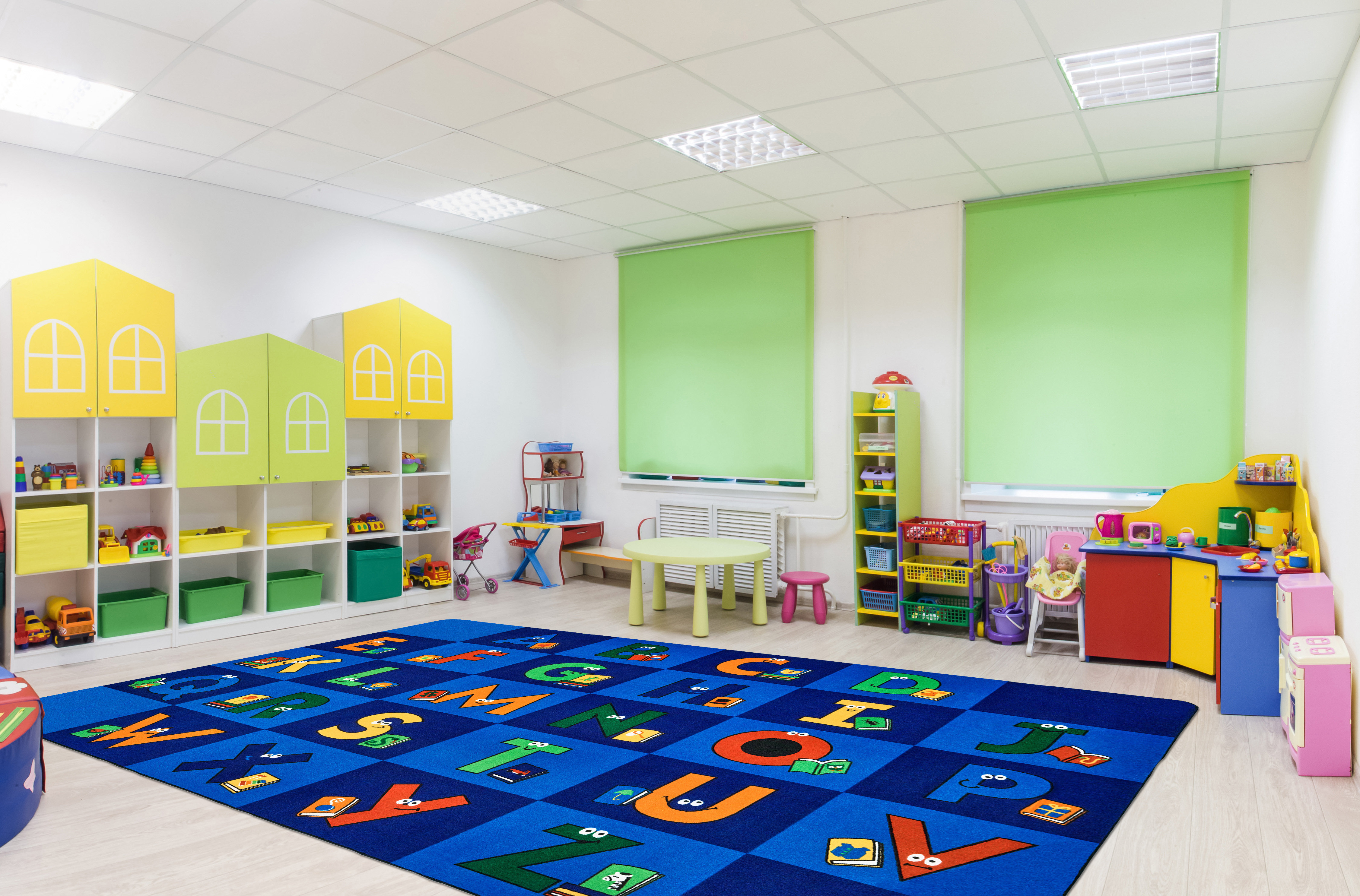 Carpets for Kids A to Z Animal Literacy Seating Tufted Blue/Orange/Red ...