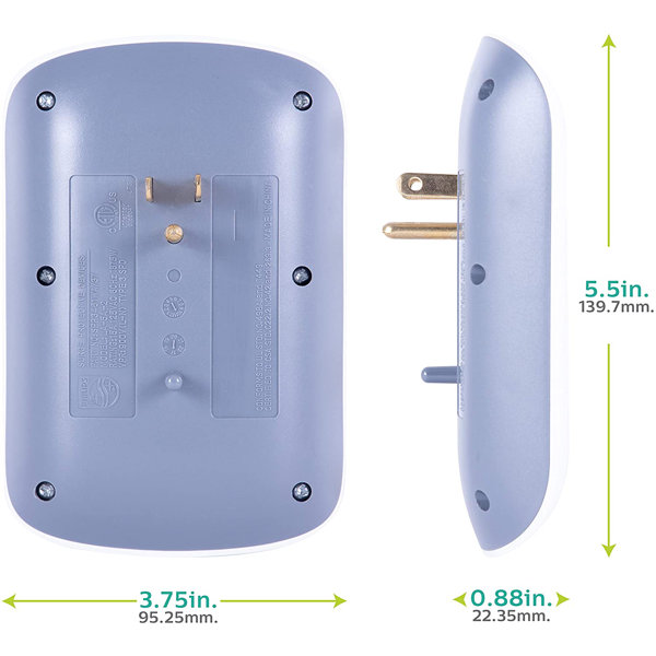 Philips 6-Outlet Wall Tap with Surge Protection, 900J, White, SPP3461WA ...