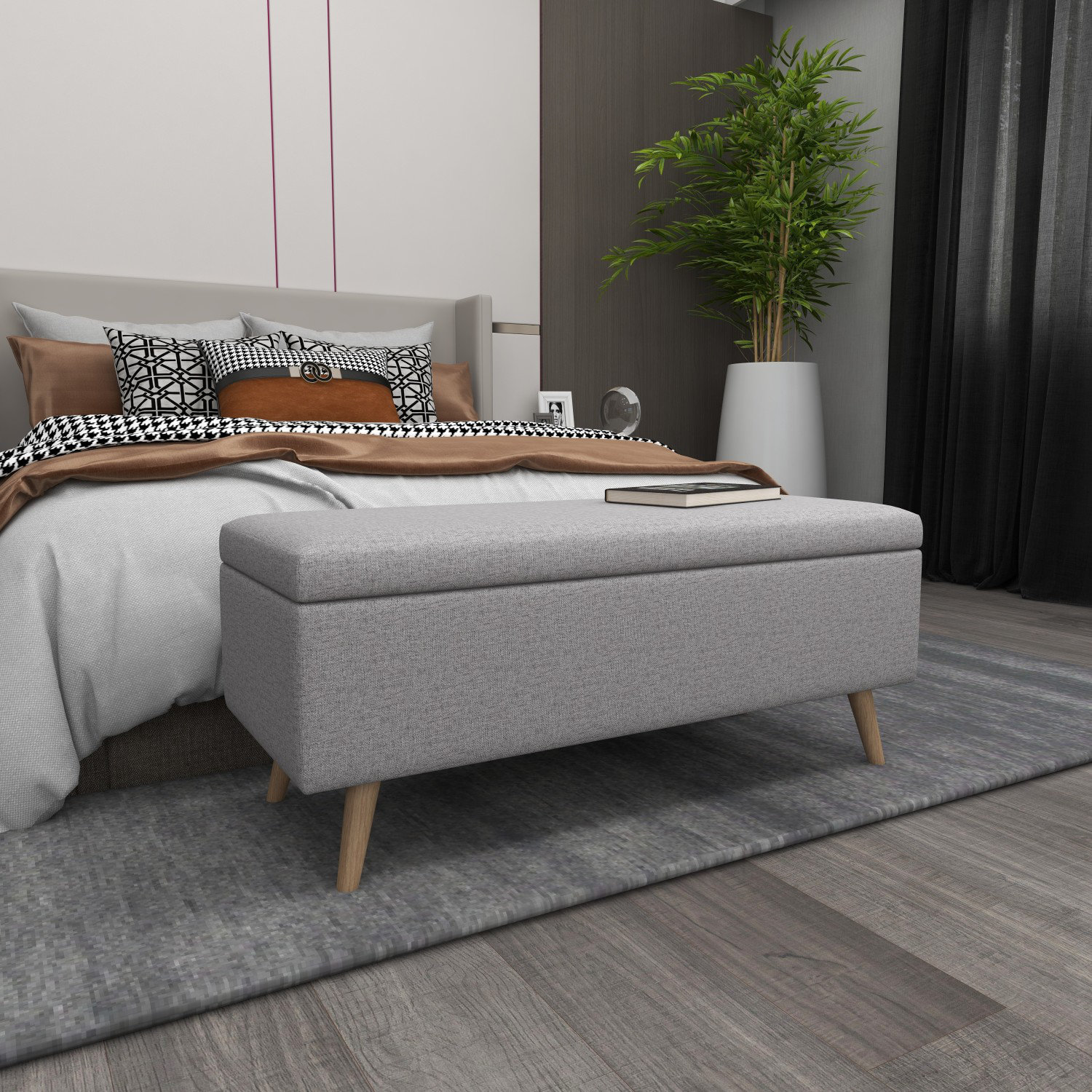 George Oliver Padillo Upholstered Flip Top Storage Bench & Reviews ...