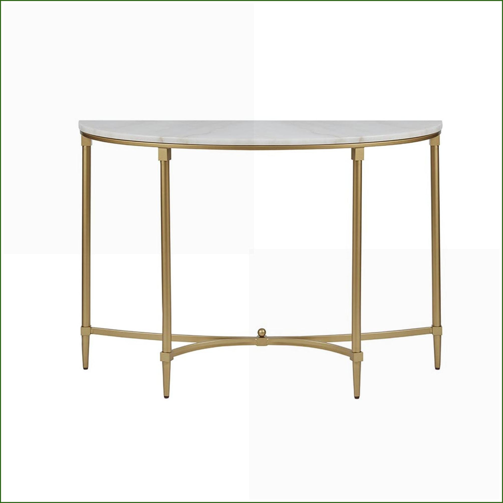 Latitude Run® Bordeaux Coffee Table with White Marble Top and Gold ...